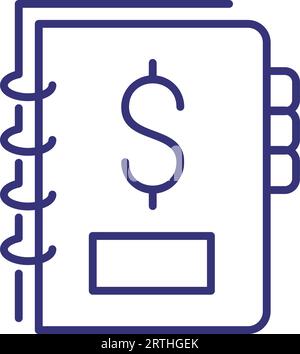 Financial log icon logo sign vector outline in black and white color ...