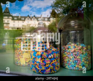 Shop window in the Victorian spa town of Strathpeffer in the Scottish ...