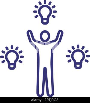 Man generating ideas icon. Outline man generating ideas vector icon ...