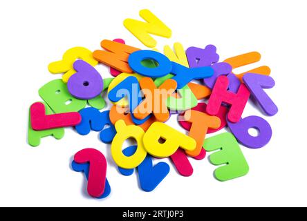 colored letters and numbers isolated on white background Stock Photo ...