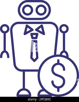 robo advisor line icon, outline symbol, vector illustration, concept ...