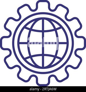 Globalization line icon. Monochrome simple Globalization outline icon ...