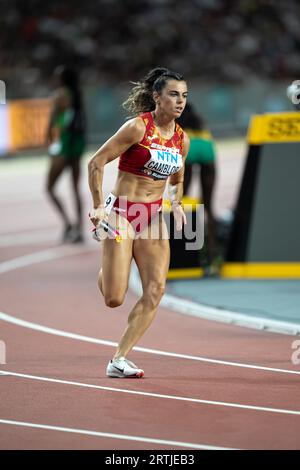 Barbara Camblor participating in the 4X400 meters relay at the World ...