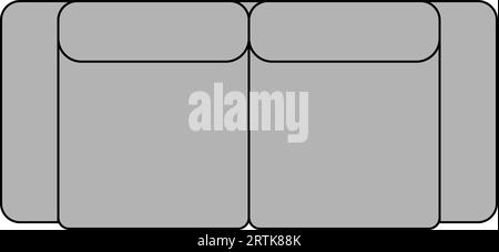 Sofa 3 seater Top view vector illustration design Stock Vector Image ...