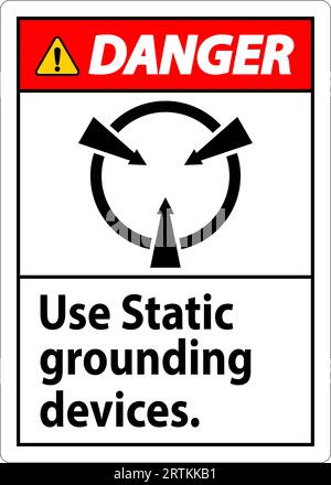 Warning Sign Use Static Grounding Devices Stock Vector Image & Art - Alamy