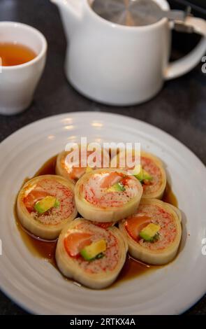 Naruto Roll with ponzu sauce as an appetizer Stock Photo - Alamy