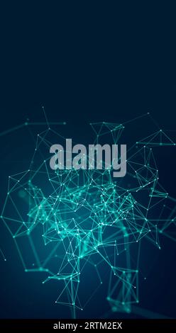 Abstract connecting dots and lines. Big data visualization, social ...