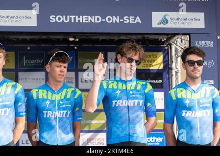 Riders of team Trinity Racing at the Tour of Britain cycle race Stage 6 ...