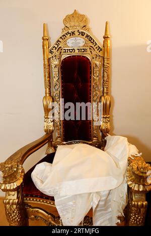 Circumcision chair in a synagogue in Saint-Mande, France Stock Photo ...