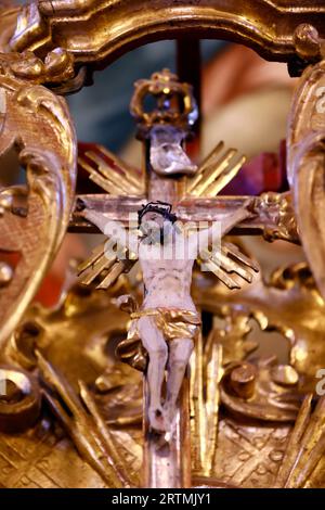 Our Lady Of The Assumption Baroque Church. Crucifix. Jesus on the cross ...