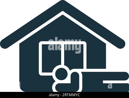 Homeless shelter icon. Monochrome simple sign from charity and non ...