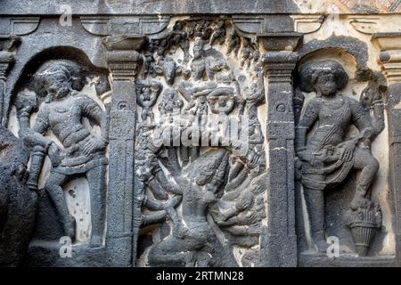 Exterior of the Kailasa temple, Ellora caves, Maharashtra, India, Asia ...