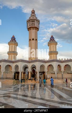 Minaret of the great mosque in Touba, Senegal (known as Lamp Fall Stock ...
