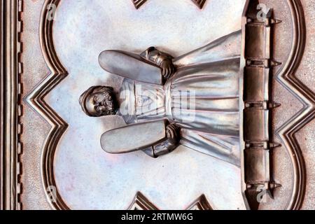 Song Vinh catholic church. Moses and the Burning Bush. Vietnam Stock ...