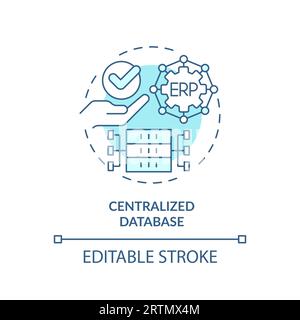 2D customizable centralized database line icon concept Stock Vector ...