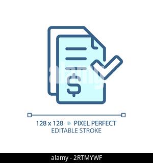 2D customizable invoice thin linear black icon Stock Vector Image & Art - Alamy