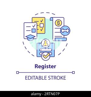 2D customizable register line icon concept Stock Vector Image & Art - Alamy