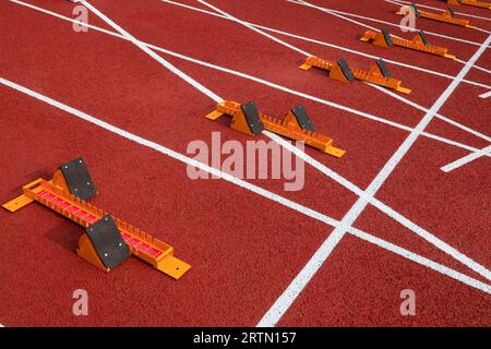 starting frame on the plastic runway Stock Photo - Alamy