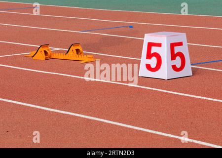 Starting frame and runway number Stock Photo - Alamy