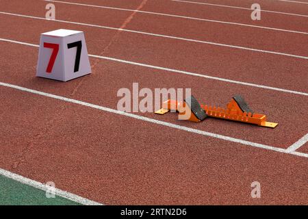 Starting frame and runway number Stock Photo - Alamy