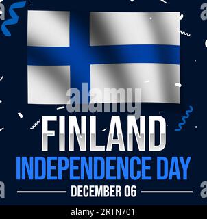 Illustration of 6 december and finland independence day text with ...