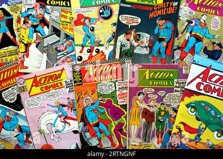 Vintage Covers of ACTION COMICS - DC Comics. American Comic book with ...