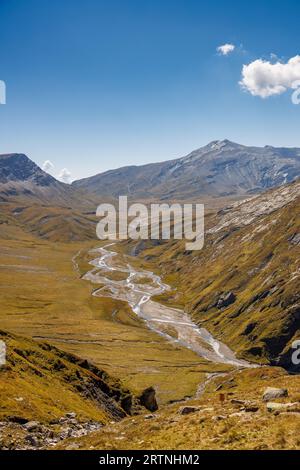 alpine valley of Greina Plateau in Surselva, Switzerland Stock Photo ...