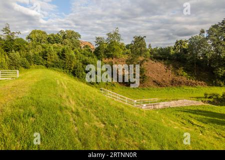 Detention basin dam on Cermna river, Czech Republic Stock Photo - Alamy