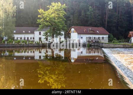 Cerveny mlyn mill at Luznice river, Czech Republic Stock Photo - Alamy