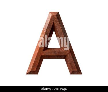 Letters made of rusty metal. 3d illustration of rust iron alphabet ...