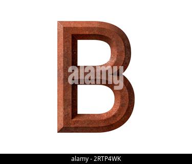 Letters made of rusty metal. 3d illustration of rust iron alphabet ...