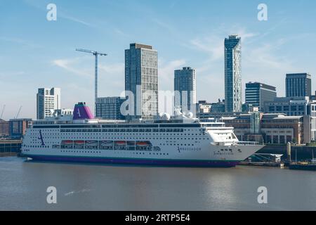 Ambassador cruise line MS Ambition cruise ship docked at Liverpool city ...
