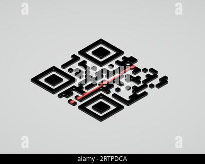 3d isometric illustration of scanning Qr code Stock Photo - Alamy