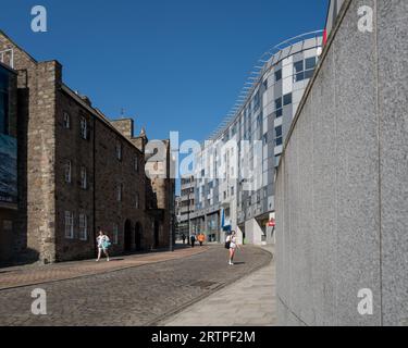 1 September 2023. Aberdeen,Scotland. This is cobbled street called the ...
