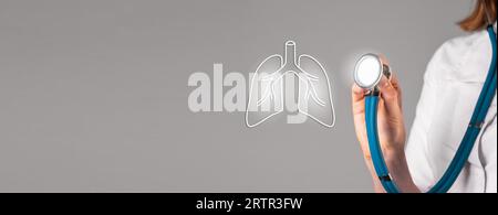 Lungs health, pulmonology concept. Pulmonary diseases, pneumonia ...