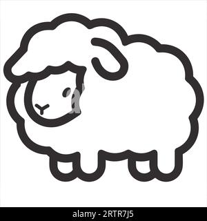 Simple sheep animal vector icon Stock Vector Image & Art - Alamy
