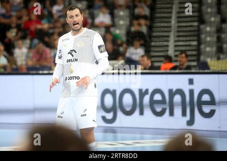 Zagreb, Hrvatska. 14th Sep, 2023. Domagoj Duvnjak of THW Kiel in action during the EHF Champions ...