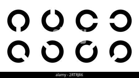 Landolt C Eye Test Chart broken ring medical illustration. Japanese ...