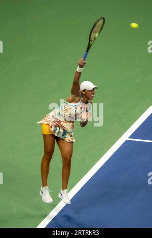 Madison Keys (USA) competing in the Women's Singles Semi-finals at the ...