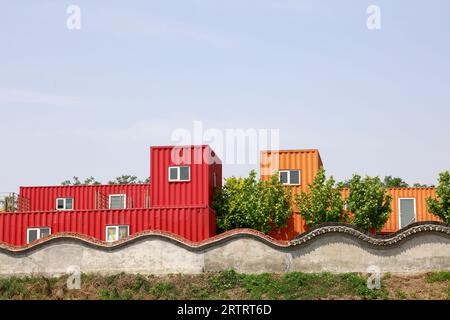 Container buildings in a park, China Stock Photo - Alamy