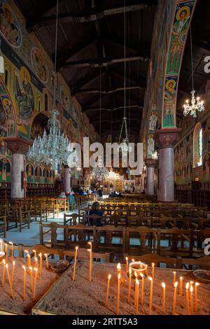 Interior with frescoes, Ekklisia Evangelismou Church, Rhodes Town ...