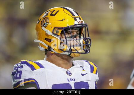 September 09, 2023: LSU offensive lineman Will Campbell (66) runs off ...