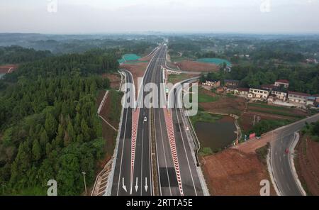 NEIJIANG, CHINA - SEPTEMBER 15, 2023 - Aerial photo shows the Neijiang ...