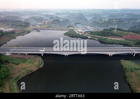 NEIJIANG, CHINA - SEPTEMBER 15, 2023 - Aerial photo shows the Neijiang ...