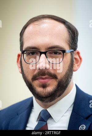 U.S. Department of Homeland Security Eric DeLaune speaks during the NFL ...