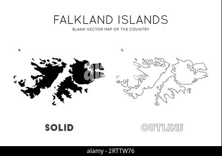 Falklands map. Blank vector map of the country with regions. Borders of ...