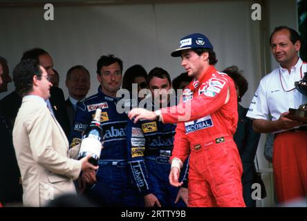 Riccardo Patrese, Nigel Mansell, Ayrton Senna and Michael Schumacher ...