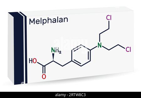 Melphalan cancer chemotherapy drug molecule. Skeletal formula Stock ...
