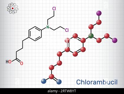 Skeletal formula of Chlorambucil. Drug chemical molecule Stock Vector ...