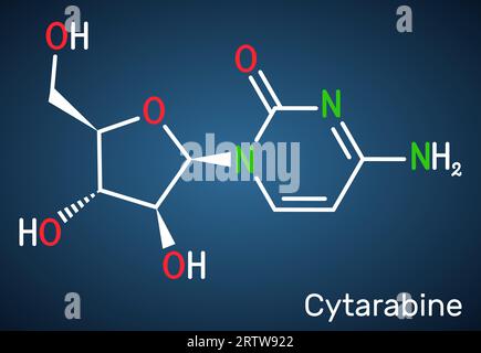 Cytarabine, cytosine arabinoside, ara-C molecule. It is chemotherapy ...